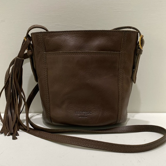 margot | Bags | Margot New York Brown Leather Crossbody Bucket Bag ...